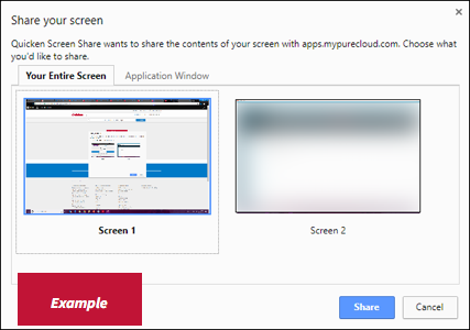 Use Screenshare with Quicken Support