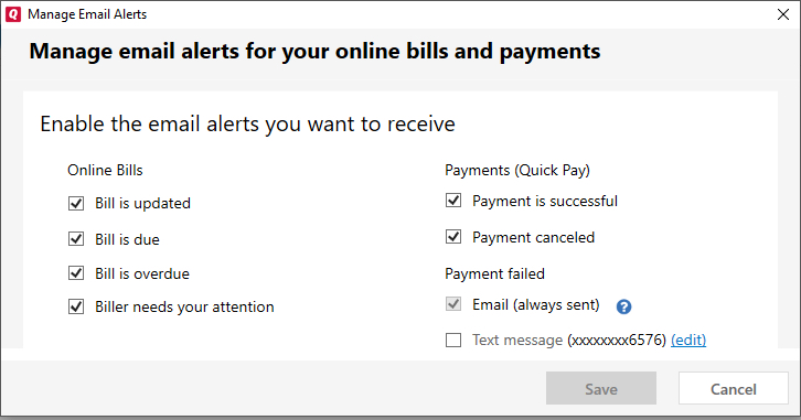 Quick Pay: Setting Your Payment Alert Settings