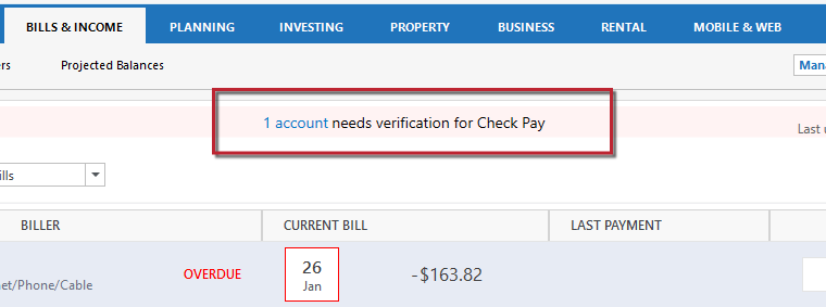 Quicken Bill Manager: How To Set Up Quick Pay and Check Pay