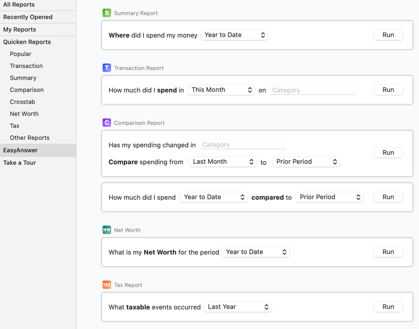 Explore Your Personal Finances with EasyAnswer Reports